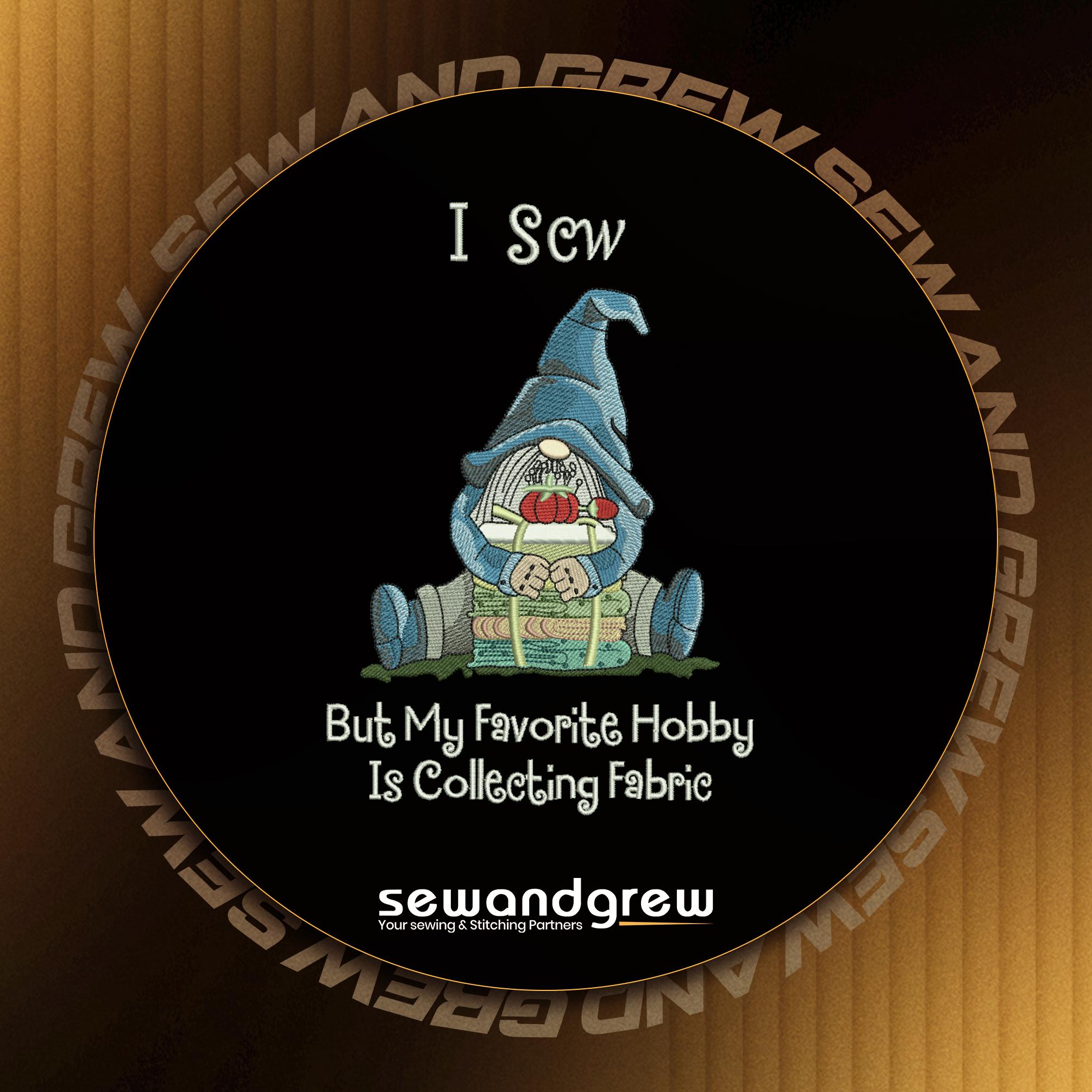 I Sew Gnome Logo Embroidery Design - SewandGrew