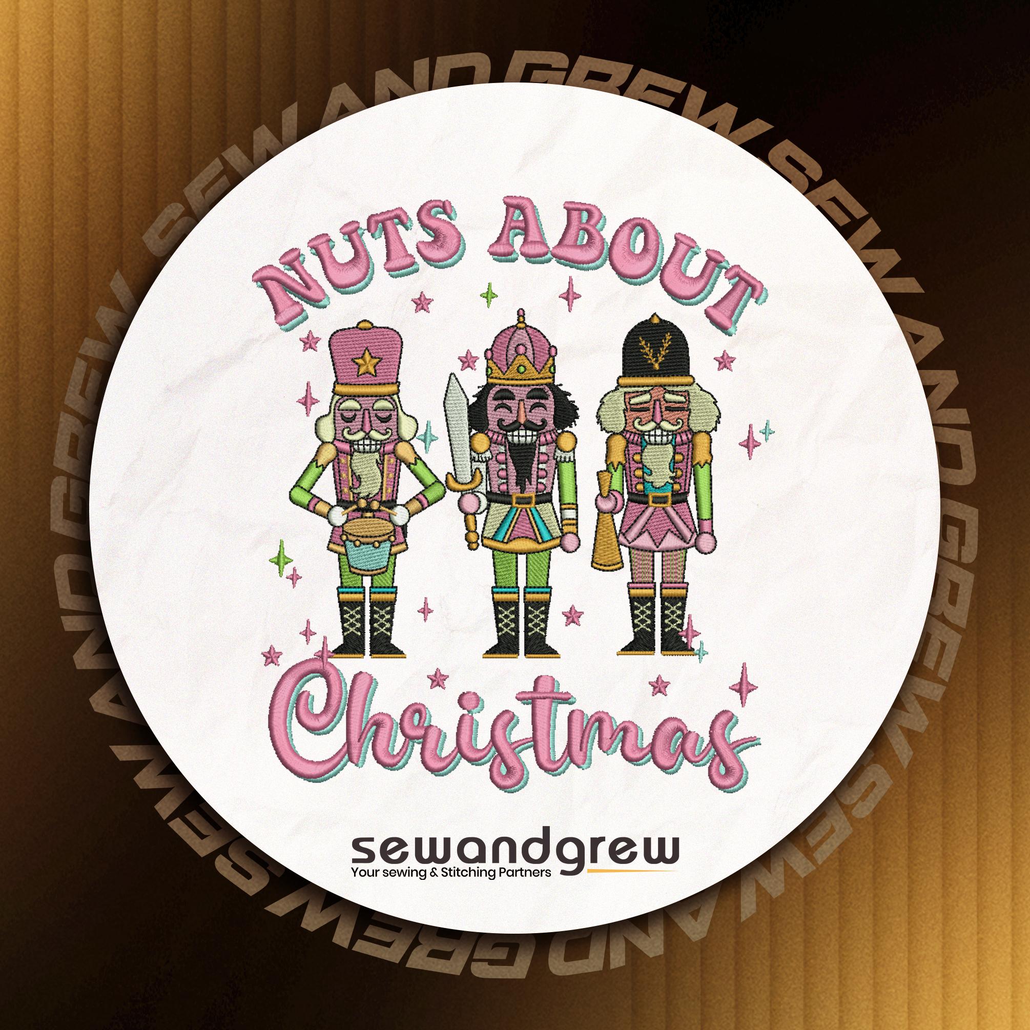Nuts about Christmas Embroidery Design - SewandGrew